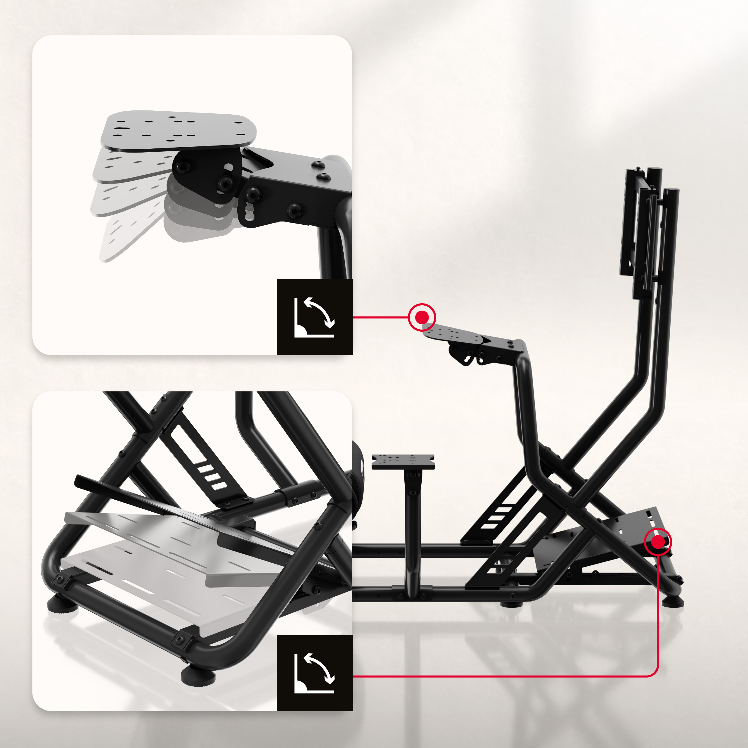 Cadru pentru, simracing, scaun gaming, cockpit pliabil, Huzaro Speed 6. ...